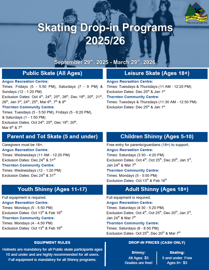Drop-in Programs - Essa Township